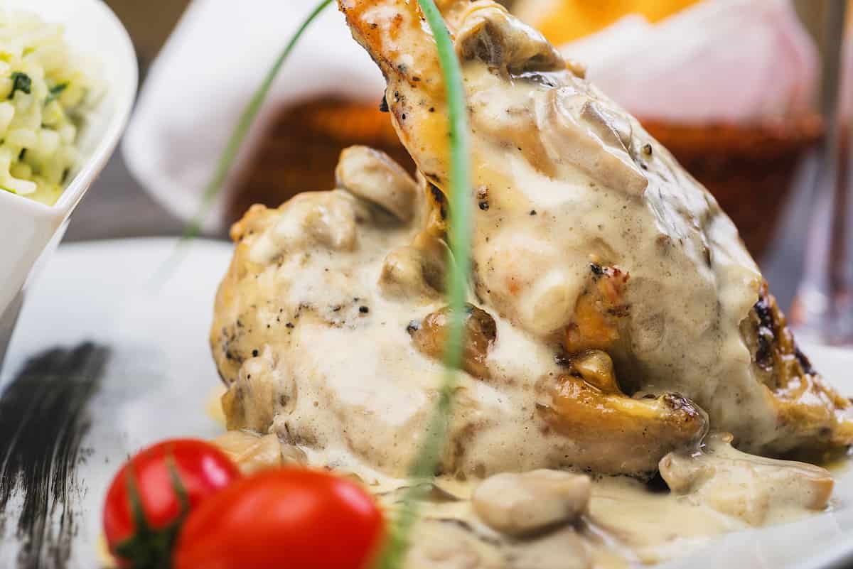 Oven Roast Chicken with Ham Sauce Recipe | Moms Who Think